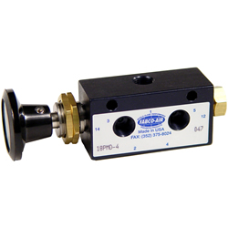 Pushbutton Operated Detented Air Valve 4-Way | 18PMD-4